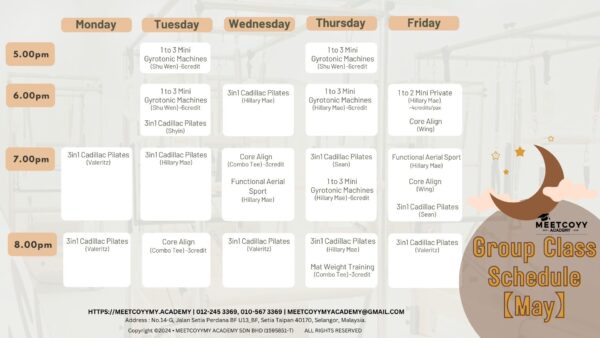 (S) Others Classes Group Class Schedule - Meetcoyymy Academy Sdn Bhd